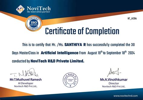 Santhiya R On Linkedin Ai Artificialintelligence Novitech Continuouslearning Newskills