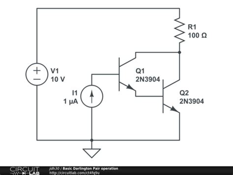 Basic Darlington Pair Operation Circuitlab
