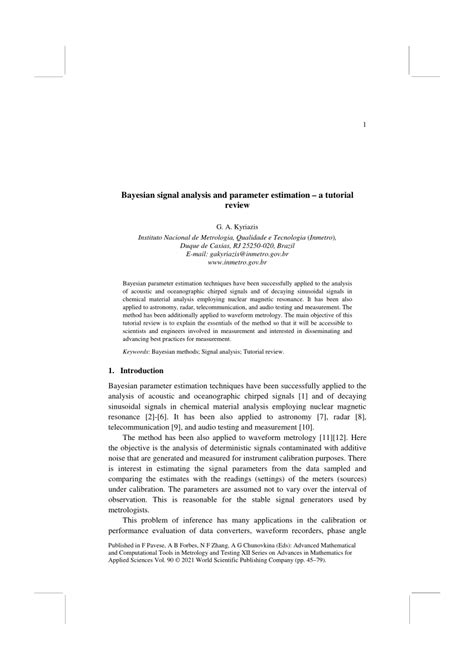 pdf bayesian signal analysis and parameter estimation a tutorial review