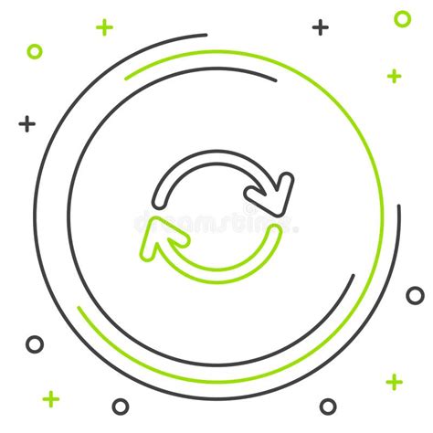 Line Refresh Icon Isolated On White Background Reload Symbol Rotation Arrows In A Circle Sign
