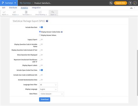 Export Data Spss File Download Questionpro Help Document