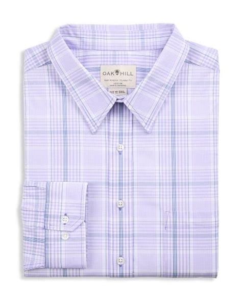 Oak Hill By Dxl Big And Tall Plaid Dress Shirt In Purple For Men Lyst