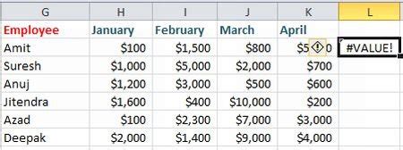 Error Checking In Excel 2010