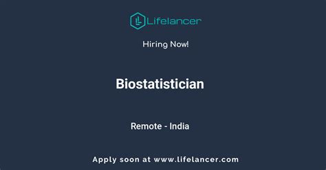 Biostatistician Remote Job Lifelancer