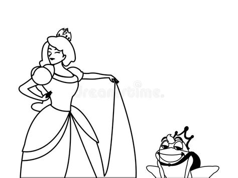 Beautiful Princess And Toad Prince Of Tales Character Stock