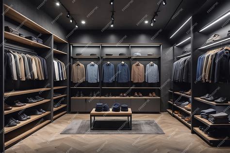 Storefront Shelves In A Mens Clothing Store Mens Clothing Store