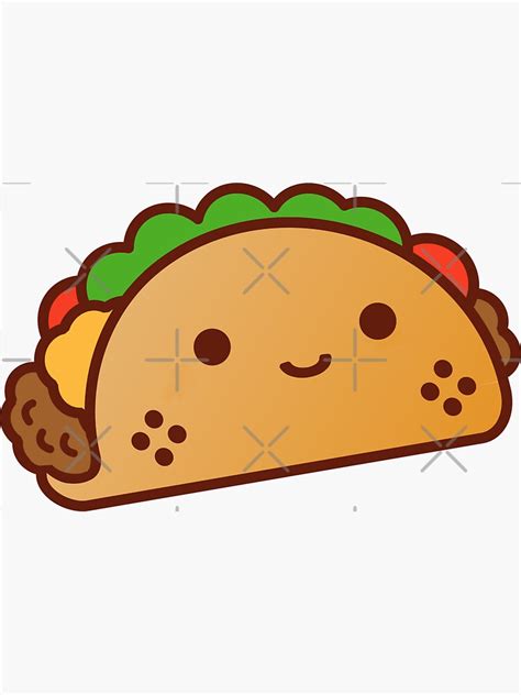 Cute Kawaii Taco Sticker For Sale By Daytone Redbubble