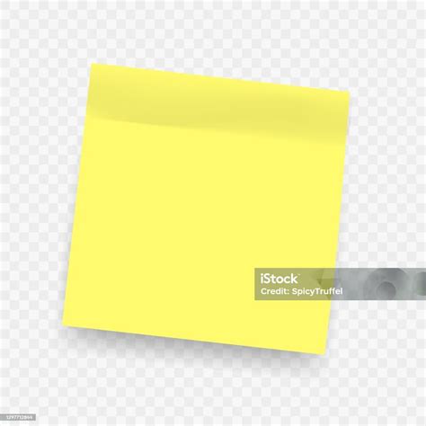 노란색 사실적인 스티커 노트 투명 한 배경에 부드러운 그림자격리 사각형 게시물 노트 메모서에 메시지 중요 메모 빈 알림 사무실 문구 벡터 개체 0명에 대한 스톡 벡터 아트