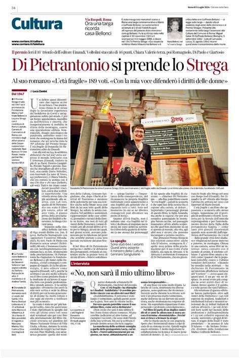 premio strega 2024 ha vinto donatella di pietrantonio con l età