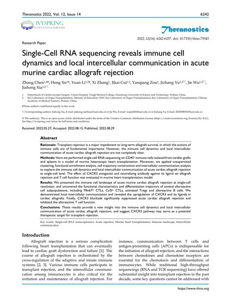 Pdf Single Cell Rna Sequencing Reveals Immune Cell Dynamics And Local