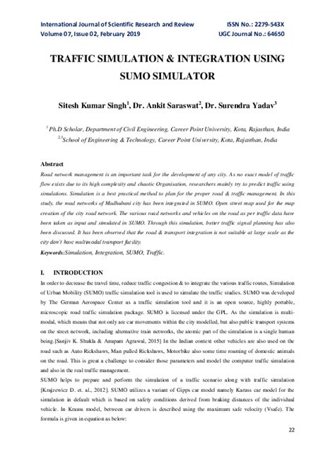 Pdf Traffic Simulation And Integration Using Sumo Simulator