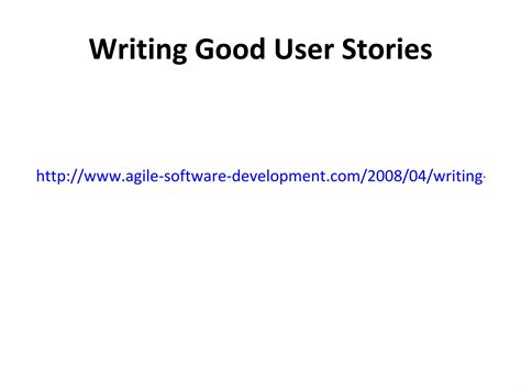 Introducing Agile User Stories PPT
