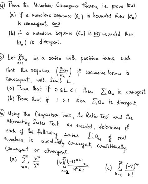 solved 4 ﻿prove the monotone convergence theorem i e