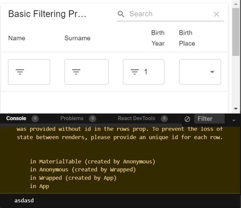 extra console logs getting printed whenever table is filtered · issue 774 · material table core
