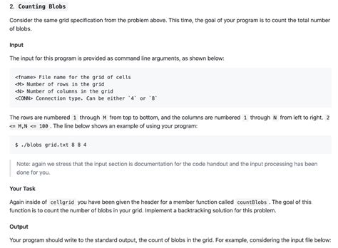 Solved 2 Counting Blobs Consider The Same Grid