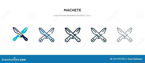 Machete Icon In Different Style Vector Illustration Two Colored And Black Machete Vector Icons