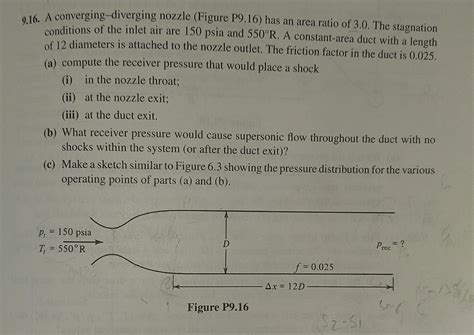 9 16 A Converging Diverging Nozzle Figure P9 16