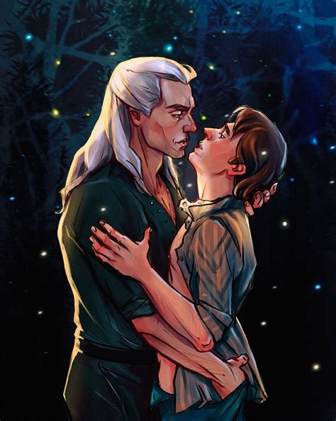 Geralt Of Rivia And Jaskier Romantic Gay Art Print Witcher Geraskier