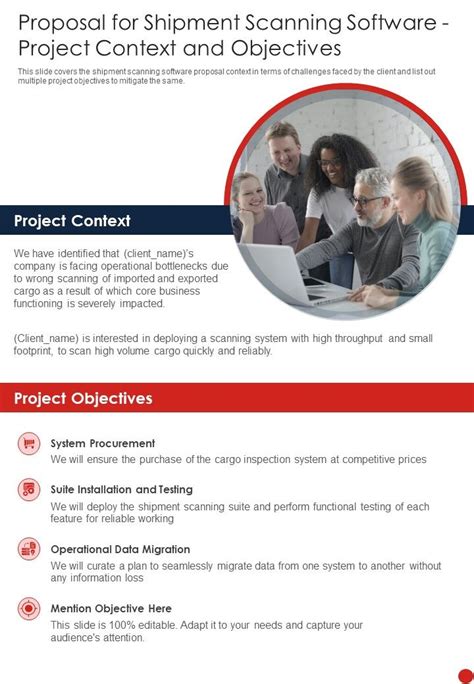 proposal for shipment scanning software project context and objectives
