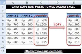 Cara Mudah Copy Paste Rumus Excel Dengan Format Atau Tanpa Format Jurnal Excel