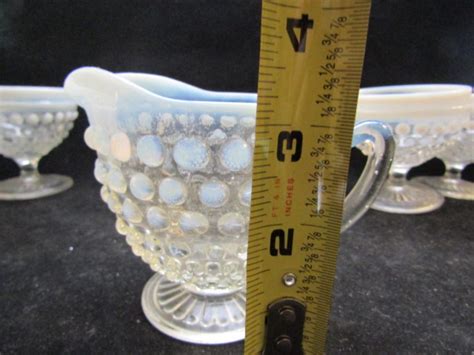 Collection Of Whiteopalescent Hobnail Glassware 5 Sherbet Cups And 1