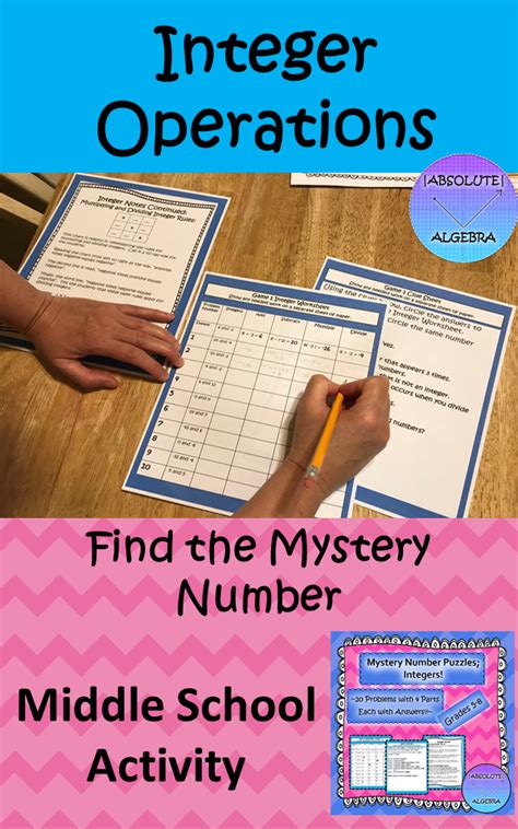 integer operations add subtract multiply divide mystery number puzzles integer operations