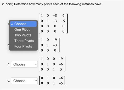 Solved 1 Point Determine Whether The Following Matrices