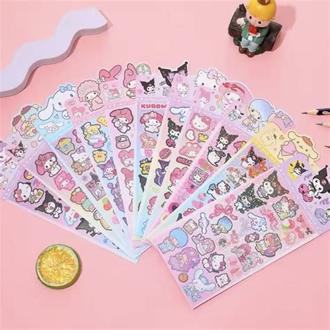 🚀산리오 랜덤 홀로그램 스티커 5장세트 다꾸템 스티커팩 쿠로미 키티 마이멜로디 시나모롤 포차코 폼폼푸린 에이블리