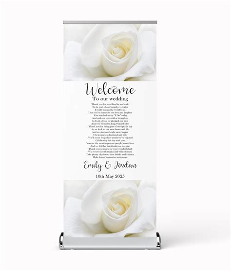 Personalised Wedding Welcome Banner Poem Photo Backdrop Pull Up Display Etsy Uk