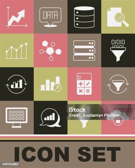 Set Cloud Computing Lock Sales Funnel With Chart Binary Code Server Mind Map Infographic Pie