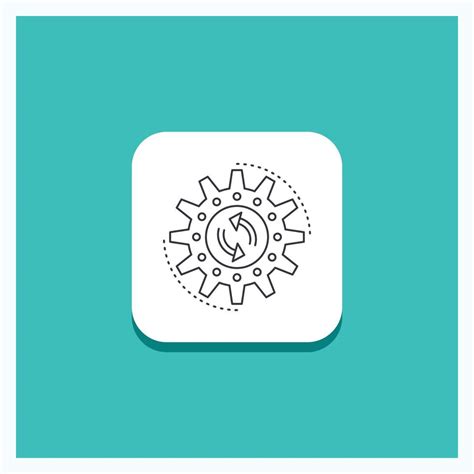Round Button For Management Process Production Task Work Line Icon