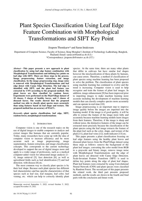 Pdf Feature Combination With Morphological Transformations And Sift