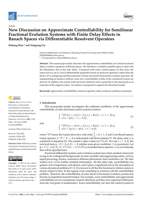Pdf New Discussion On Approximate Controllability For Semilinear Fractional Evolution Systems
