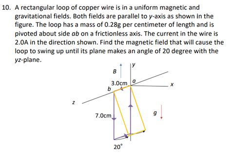 solved 10 a rectangular loop of copper wire is in a uniform magnetic