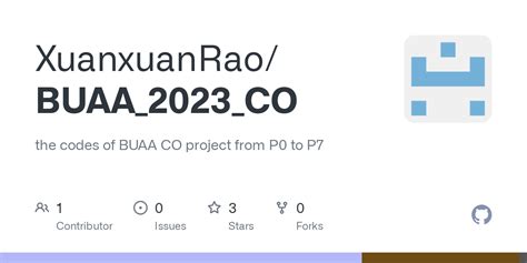 GitHub XuanxuanRao BUAA 2023 CO The Codes Of BUAA CO Project From P0