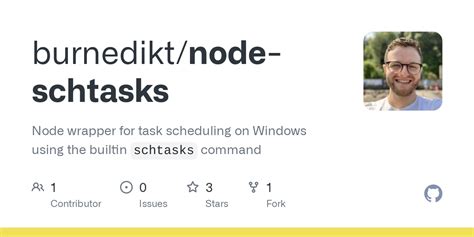 Github Burnediktnode Schtasks Node Wrapper For Task Scheduling On