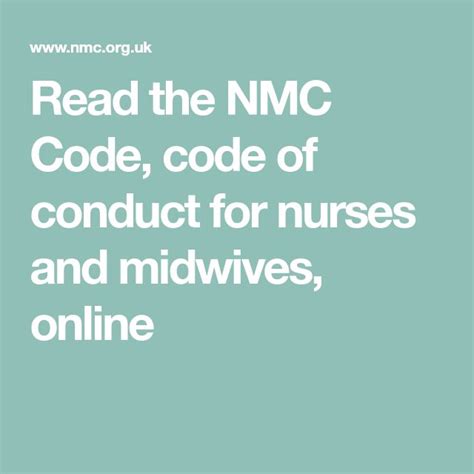 Read The Nmc Code Code Of Conduct For Nurses And Midwives Online