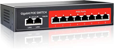 8 Port Poe Switch 100mbps With 2 Gigabit Uplink Vimin 10 Port Unmanaged 10 100mbps