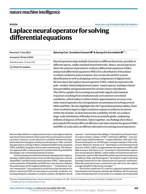 Laplace Neural Operator For Solving Differential Equations Request Pdf