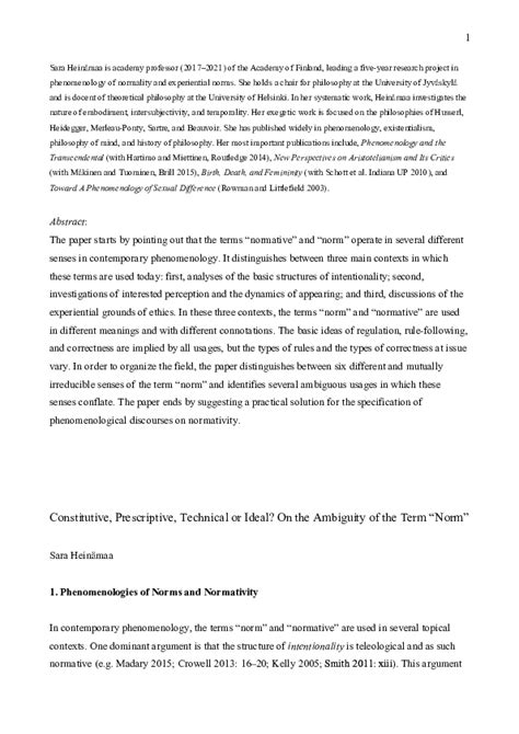 Pdf Constitutive Prescriptive Technical Or Ideal On The Ambiguity Of The Term Norm