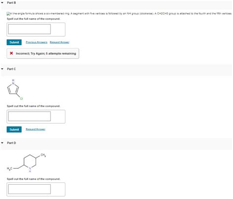 Solved Part B Line Angle Formula Shows A Six Membered Ring