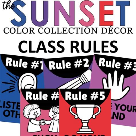 Sunset Classroom Decor Bundle Sunset Inspired Theme Decor Bundle