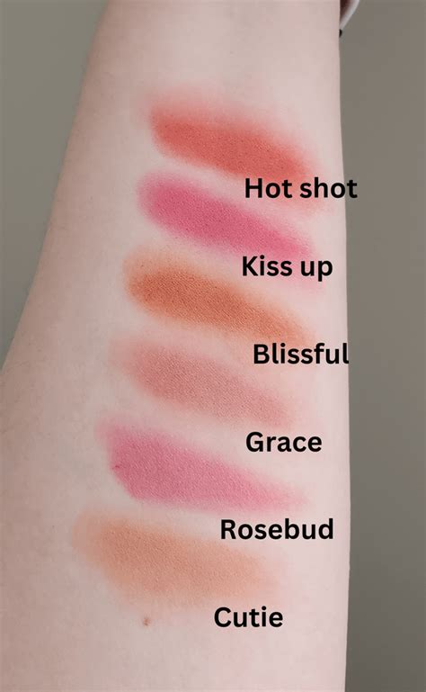 Swatches Of The La Girl Soft Matte Cream Blushes All 6 Shades R