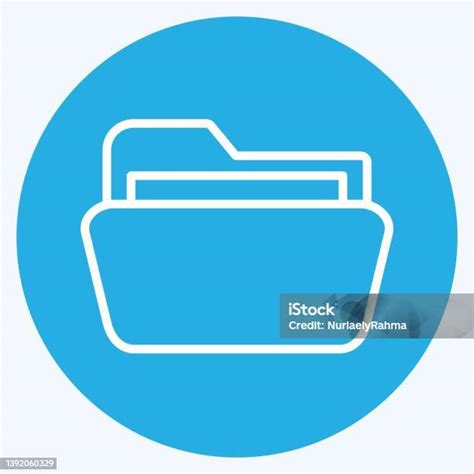 아이콘 폴더 2 웹 인터페이스 기호에 적합합니다 파란 눈 스타일 편집 가능한 간단한 디자인 디자인 템플릿 벡터 간단한 기호 그림