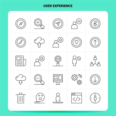 Outline 25 User Experience Icon Set Vector Line Style Design Black Icons Set Linear Pictogram