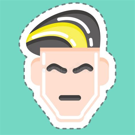 Sticker Line Cut Haircut Suitable For Barbershop Symbol Simple Design Editable Design