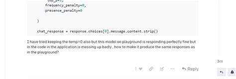 fine tuned model giving different results in playground and api api openai developer forum