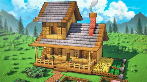 Minecraft Survival Oak House Tutorial Easy Youtube