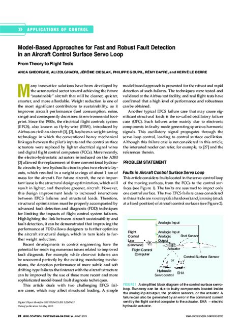 Pdf Model Based Approaches For Fast And Robust Fault Detection In An