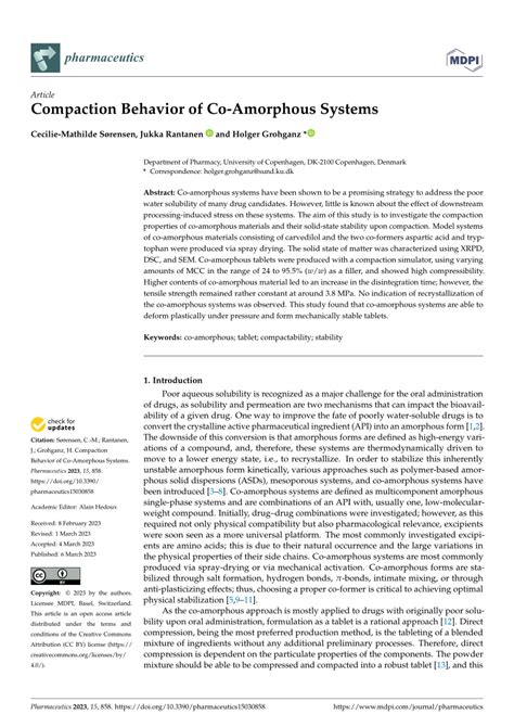 Pdf Compaction Behavior Of Co Amorphous Systems